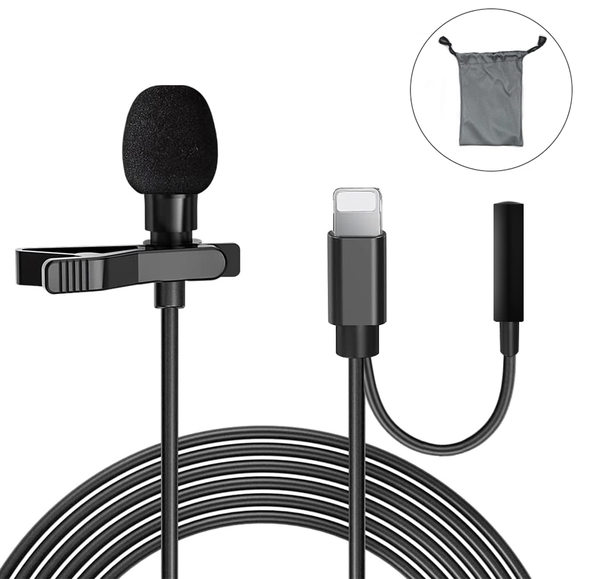 UDEE Microphone Lavalier Microphone for iPhone Microphone with Listening Interface Mini Portable for Live, Interview, Meeting and Other Scenarios