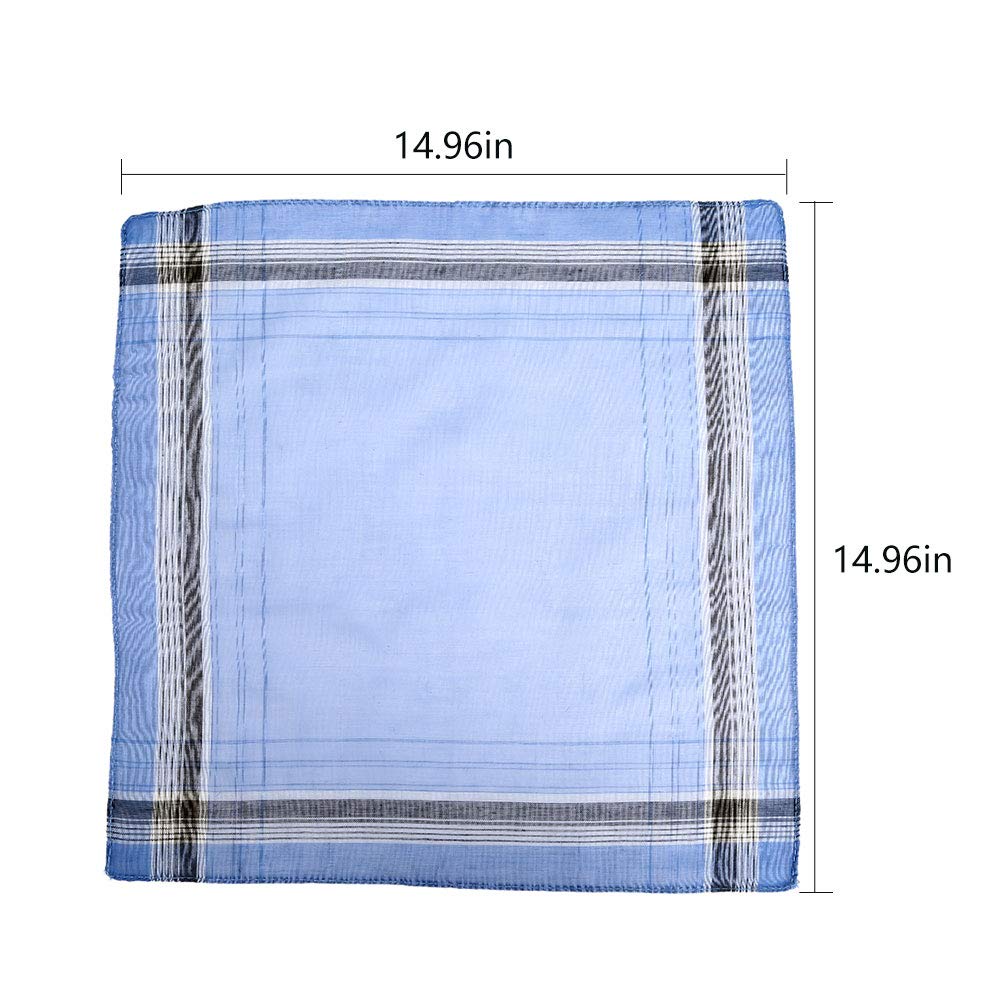 uywapvt 12Pcs Cotton Men Handkerchiefs, 15β x 15" Coloured Stripe 100% Soft Cotton Mens Handkerchiefs Checkered Pattern Pocket Square Hankies Gift for Gentleman Father Male Friend