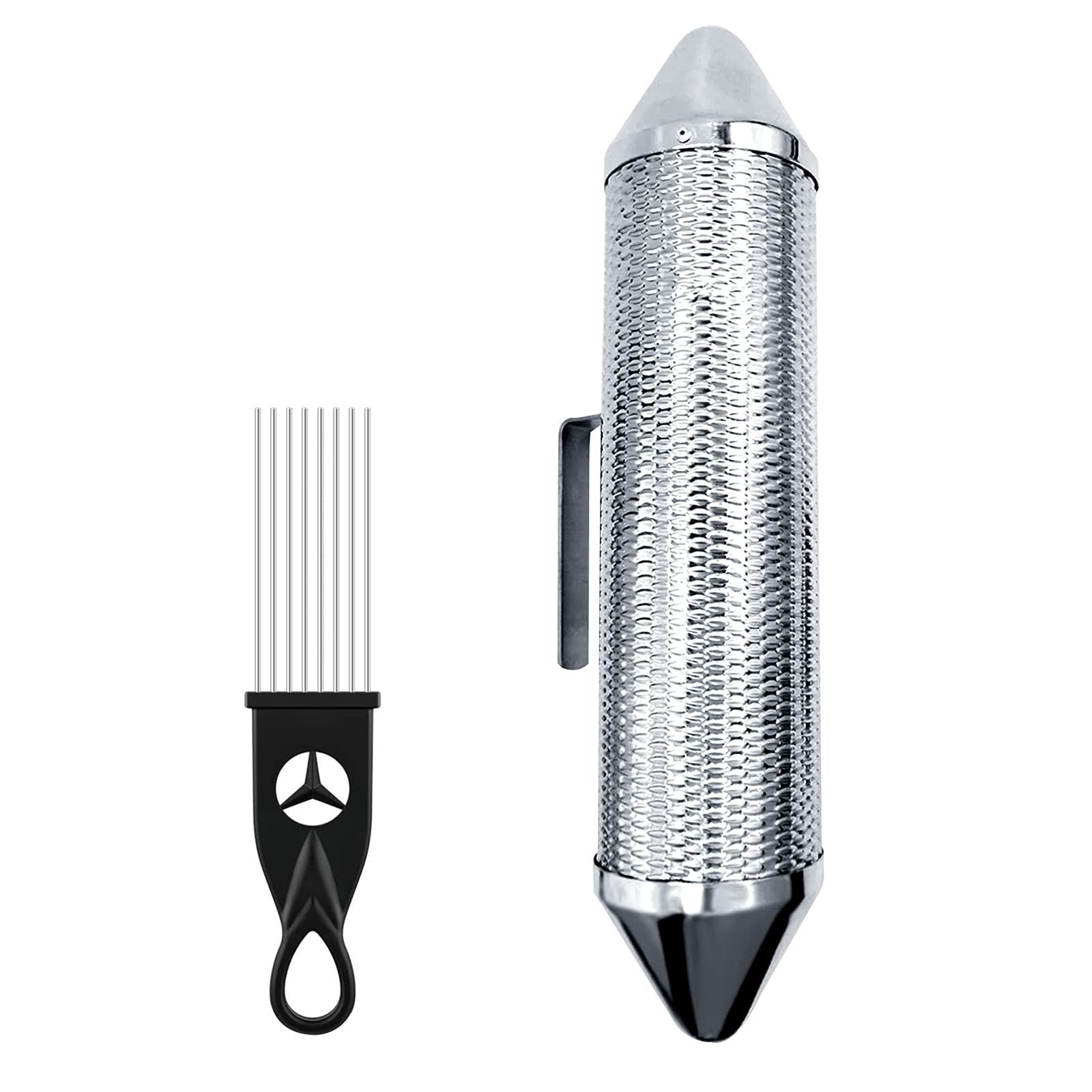 VACHAN Guiro Instrument,15.7''3.3'' Stainless Steel Latin Percussion Instrument with Scraper,Metal Guiro Shaker Musical Instruments for Band Accompaniment,Training Tool