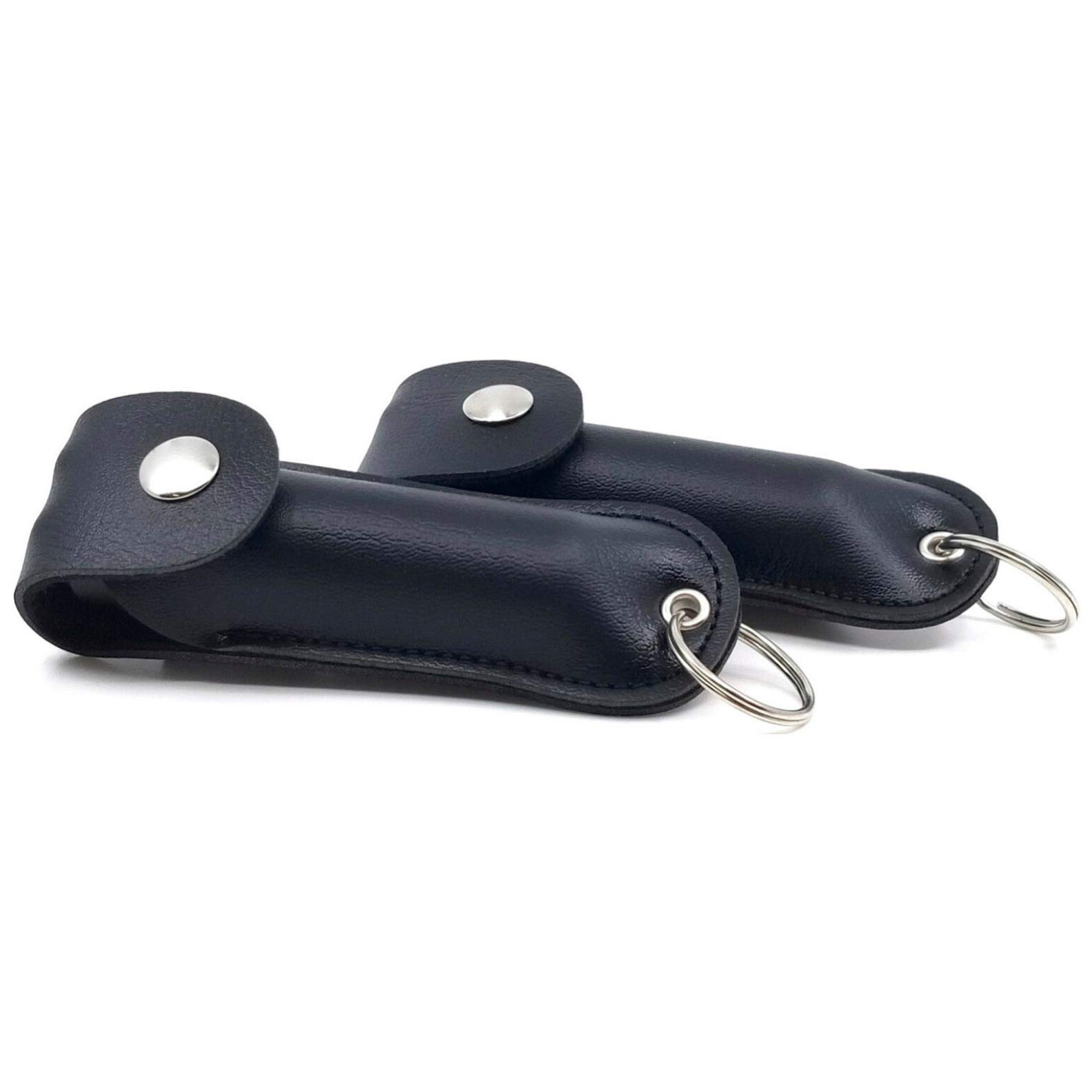 POLICE MAGNUM Mini Pepper Spray Self Defense- Max Heat Strength OC Spray- 2 Pack 1/2 ounce Holster Keychains (Black)