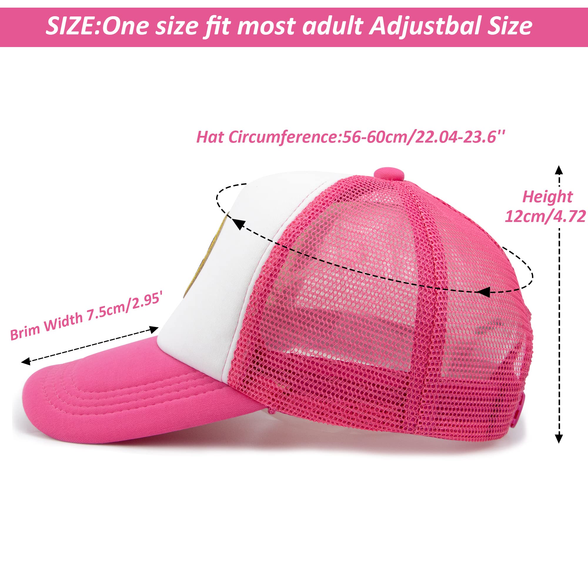 Vikodah Smiley Face Trucker Hats Preppy Style Baseball Hat,Unstructured Dad Cap for Unisex Pink