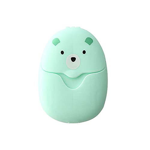 TAMSOI Soap Dishes, 50PCS Disposable Mini Travel Soap Paper Washing Hand Bath Cleaning Portable Boxed Foaming Scented Sheets 3 Colors (Color : Green)