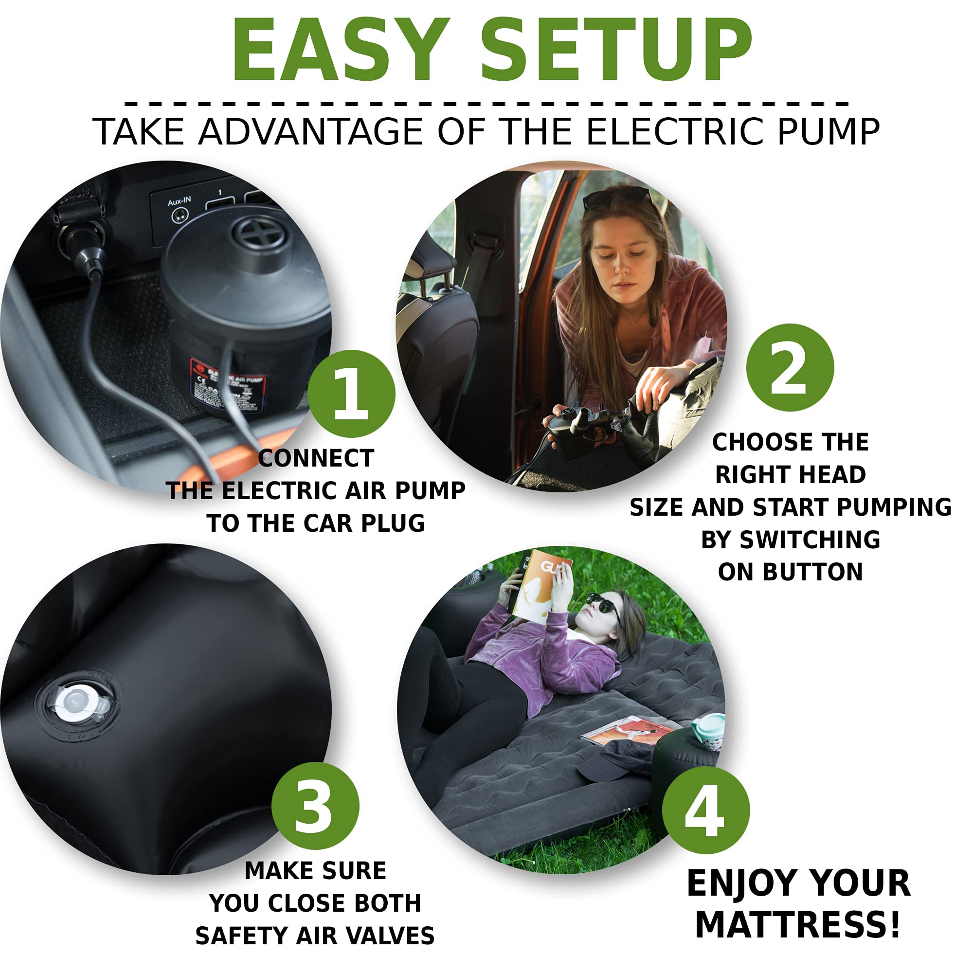 ZONETECH Camping Tent and Inflatable Air Mattress