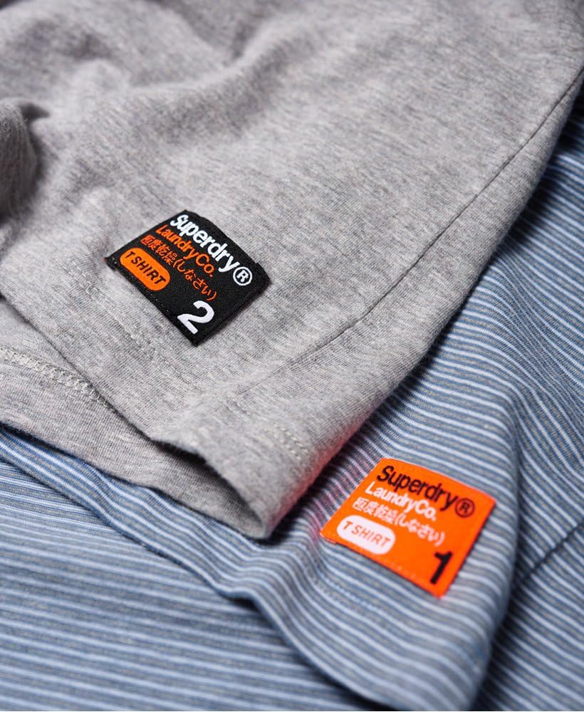 Superdry Mens Organic Cotton Sd Laundry Slim Fit Lounge T-Shirt Lounge Blue Feeder/Lounge Grey Marl Size M