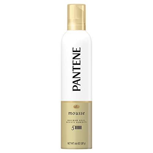 Pantene Pro-V Hair Mousse - Maximum Hold (5) - Resists Humidity - Net Wt. 6.6 OZ (187 g) Per Can - Pack of 3 Cans