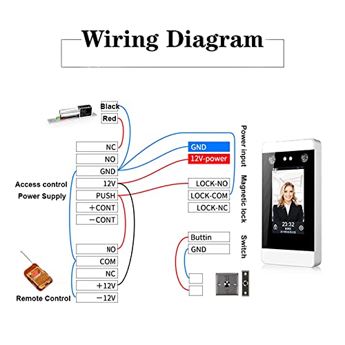 Time Machine Dynamic Face Recognition Access Control System WiFi Device 4.3 inch Touch Screen Facial Punch Card HD Camera Attendance (Color : with WiFi)