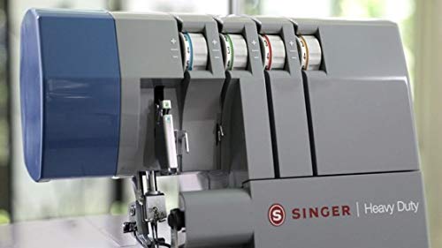 SINGER | Heavy Duty Serger Overlock Machine | Metal Frame | 2/3/4 Thread Capacity | 60% Larger Cutting Knife Grey