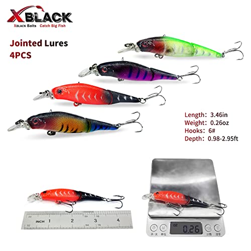 XBLACK Hard Fishing Lures Set 20PCS Minnow Popper Jointed Frog Cicada Cricket Baits for Beginner Starter, XBLACK Baits, Catch Big Fish!
