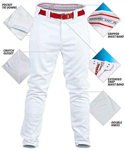 Rawlings boys Straight baseball pants, White, X-Large US