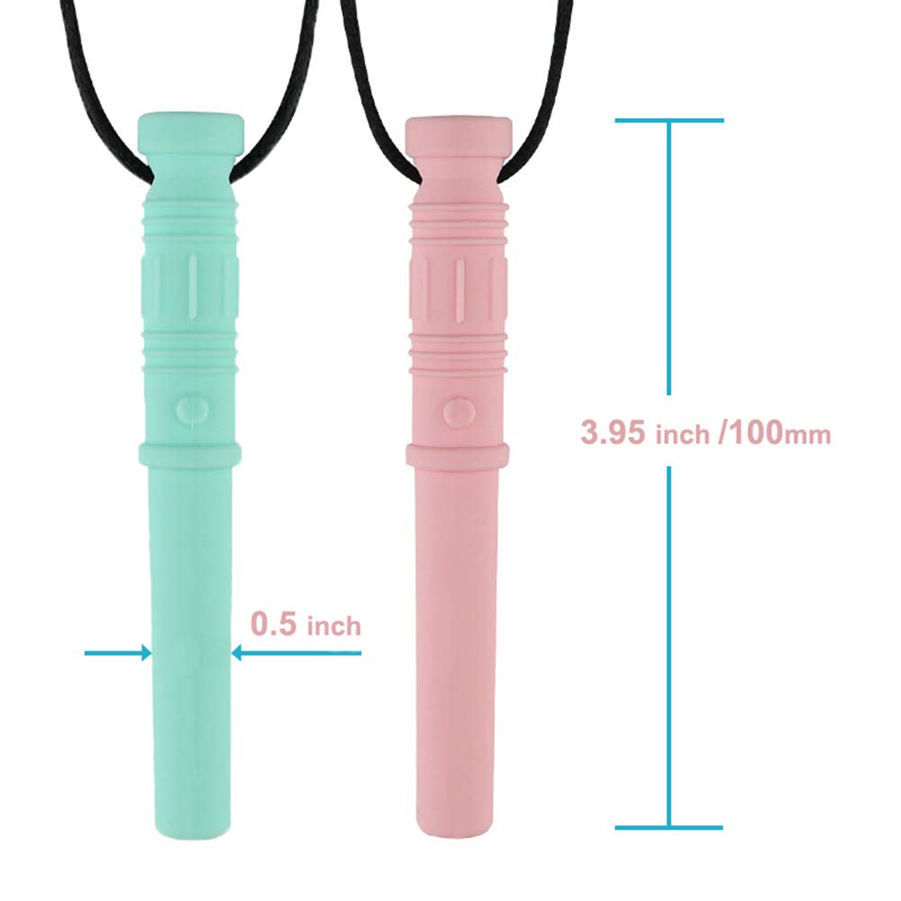 Sensory Chew Necklace,Chewy Stick Toy,Silicone Teether to Training and Development for Boys and Girls,Teething Babies,Autism ADHD SPD, Oral Motor, Anxiety