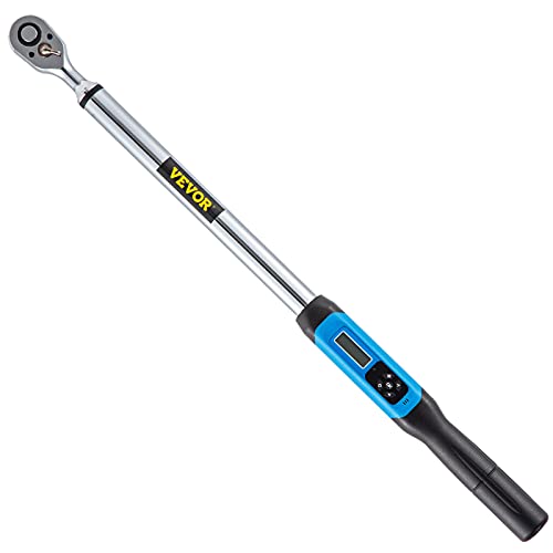 VEVOR Digital Torque Wrench, 1/2" Drive Electronic Torque Wrench, Torque Wrench Kit 12.5-250.7 ft-lb Torque Range Accurate to ±2%, Adjustable Torque Wrench w/LED Display and Buzzer, Socket Set & Case