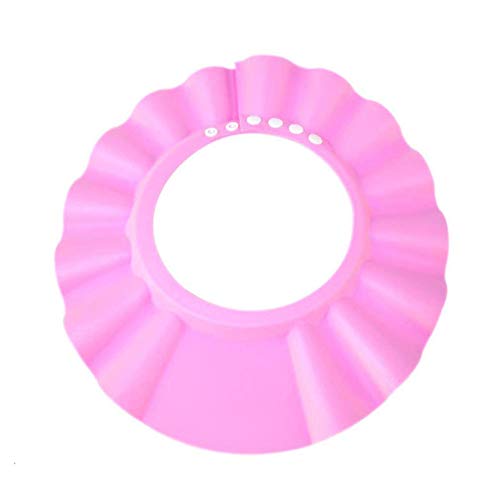 Safe Shampoo Shower Bathing Protection Bath Cap Soft Adjustable Visor Hat for Toddler, Baby, Kids, Children Boys Girls Pink