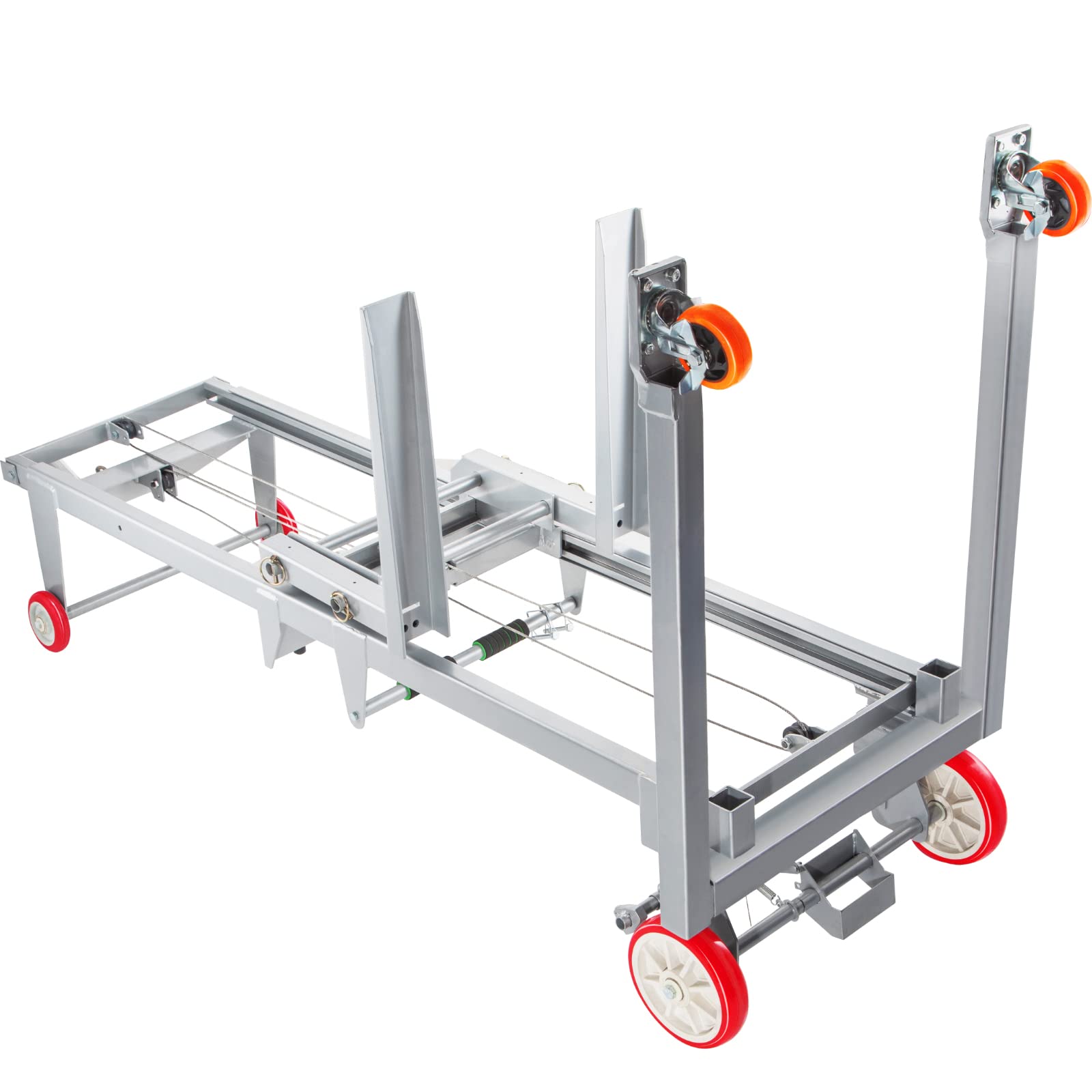 VEVOR Manual Winch Stacker, 41.7"L x 25.8"W Hand Winch Lift Trucks w/ 8.7" β 106.3" Height Range, with 441 lbs Capacity and Adjustable Straddle, Material Lifts for Warehouse and Factory