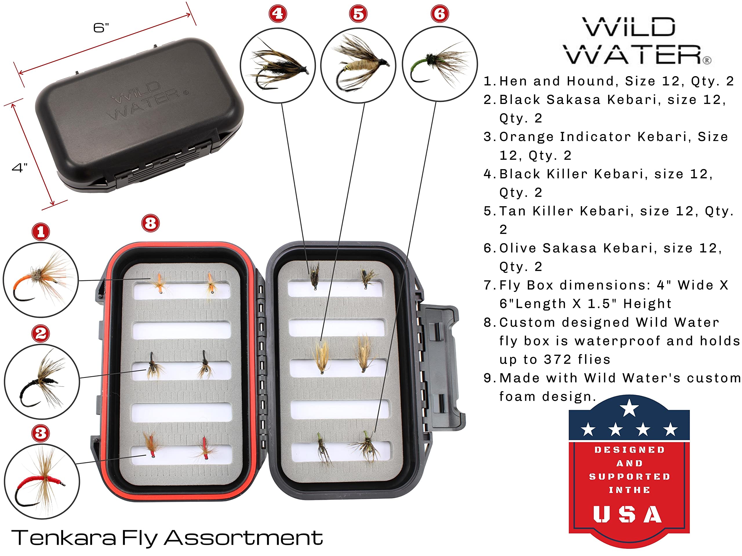 Wild Water Fly Fishing 8' Tenkara Fly Rod Complete Combo Starter Package with Flies