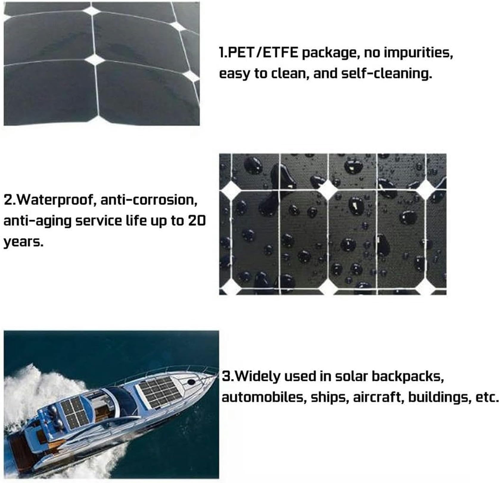 Solar Panel Kit,200W Solar Panel 18V Monocrystalline Semi Flexible Bendable Mono Panel 2 * 100W Off-Grid Systems with 20A Controller,for RV Camper Boats Roofs