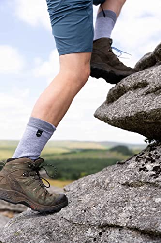 SEALSKINZ Unisex Waterproof All Weather Mid Length Sock, Grey/Grey Marl, Large
