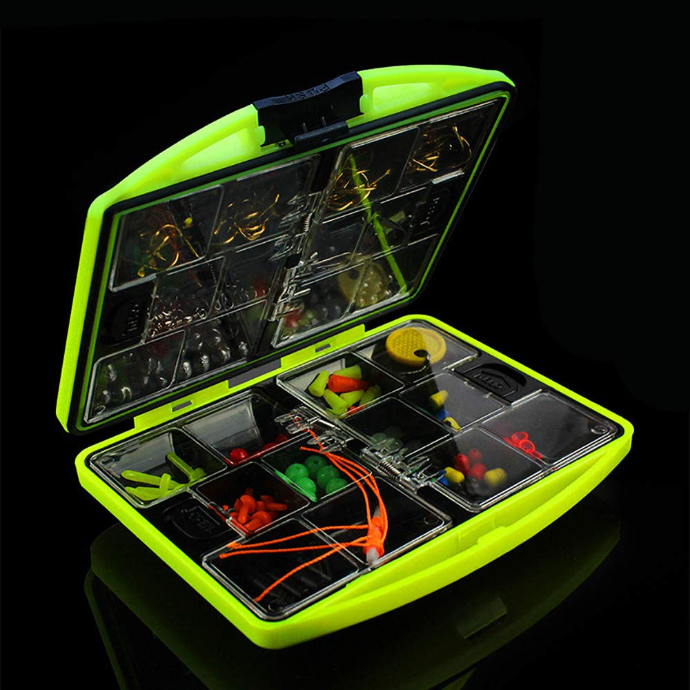 Zerlibeaful Kit Accessories Multifunctional Set Spoon Box Sinker Tools Hooks Tackle Fishing Fishing Mini Kit (Green, One Size)
