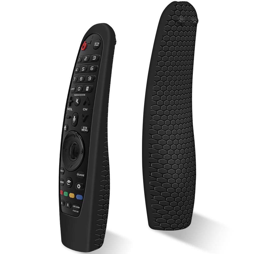 Silicone Protective Case for LG AN-MR20GA / AN-MR19BA / AN-MR18BA / AN-MR650A / AN-MR600 Remote Control [Anti-Lost] Anti Slip LG Magic Remote AKB75855501 Cover Skin Sleeve Protector (Black)