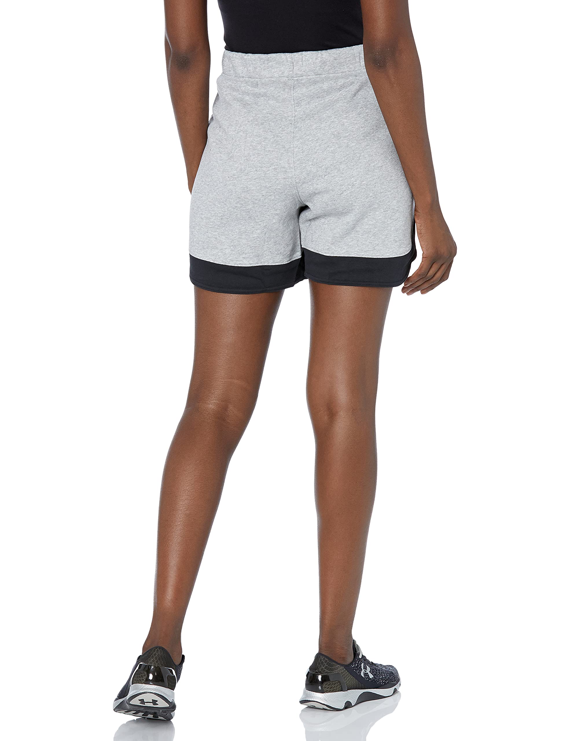 Under Armour Women’s Fleece Shorts, Mod Gray Light Heather (011)/White, Small