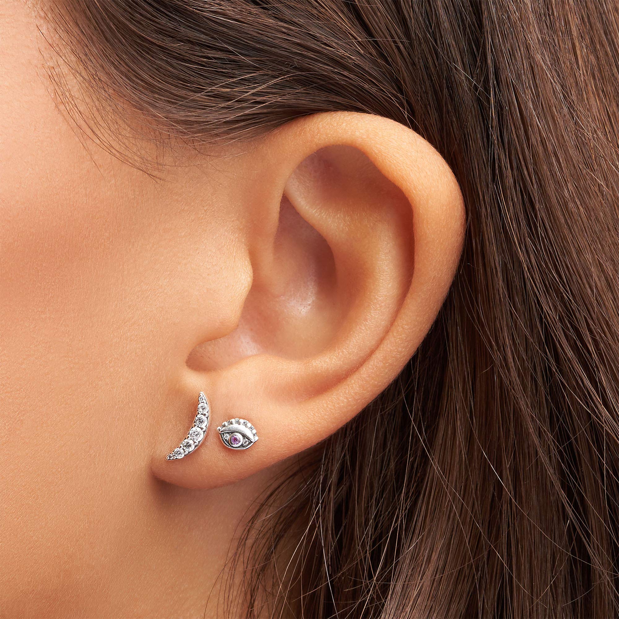 Pandora Jewelry Sparkling Crescent Moon Cubic Zirconia Earrings in Sterling Silver