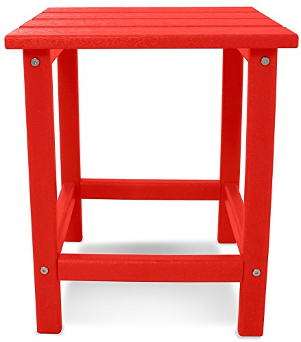 Polywood Long Island 18" Side Table in Sunset Red