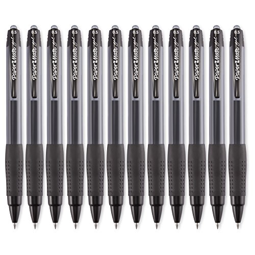 Paper Mate Gel Pens, Fine (0.5mm), Black, 12 Count