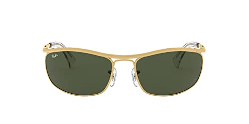 Ray-Ban RB3119 Olympian Rectangular Sunglasses, Gold/G-15 Green, 62 mm
