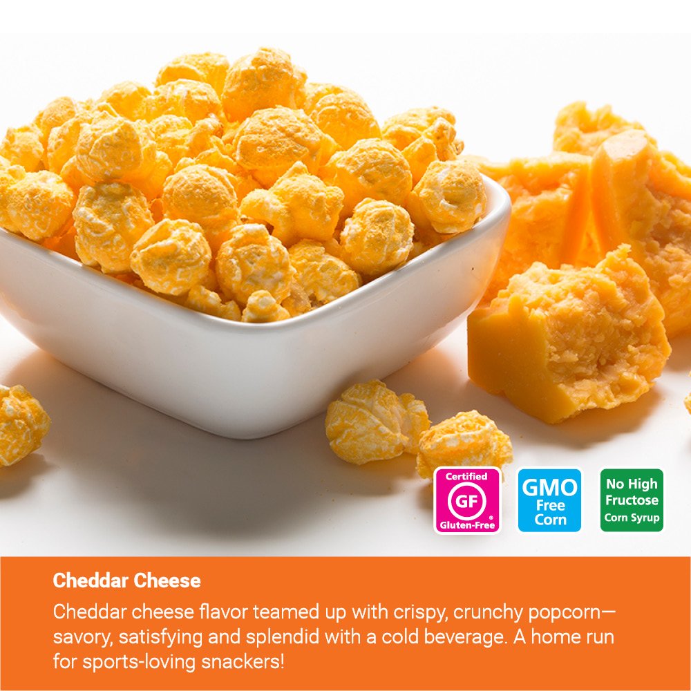 Popcornopolis Gourmet Cheddar Cheese Popcorn 27 Ounce (Pack of 6)