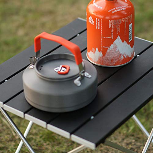 Sutekus Folding Table Camping Side Tables with Aluminum Table Top and Carry Bag (Black)