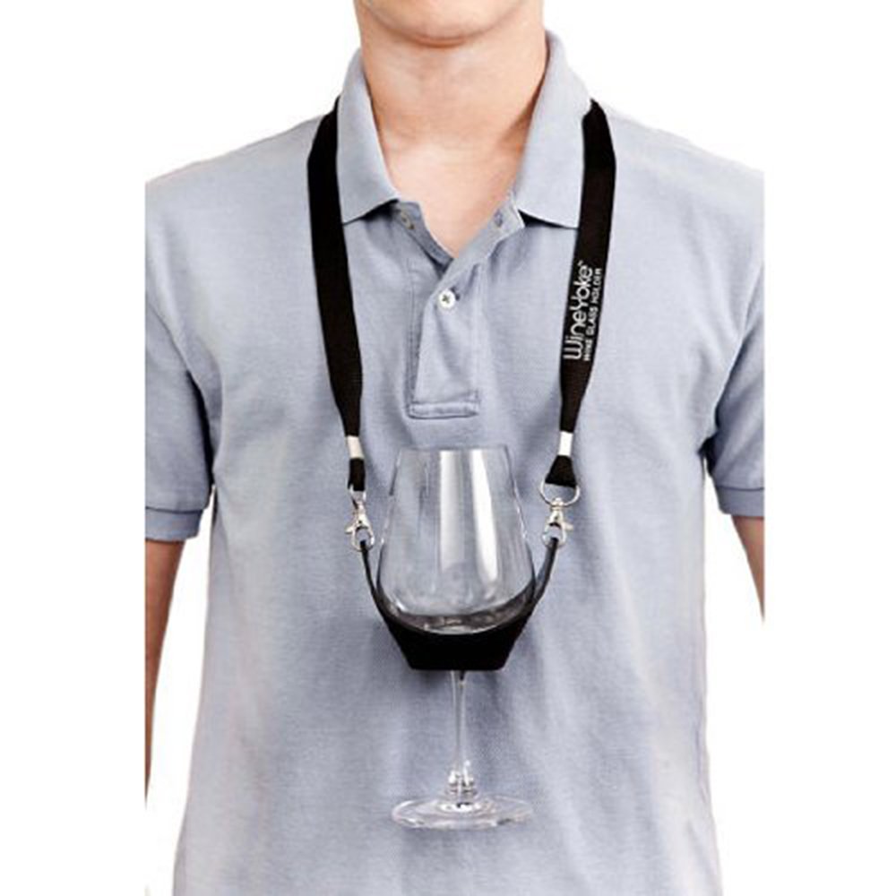 Wine Glass Holder"WineYoke" Hands Free Wine Glass Lanyard Necklace Set of 3