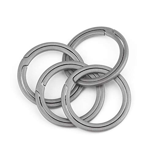 TISUR Titanium Key Rings for Keychains, Quick Release Side Pushing Key Organizer Kit, Wisely Group Your Keys (4S)