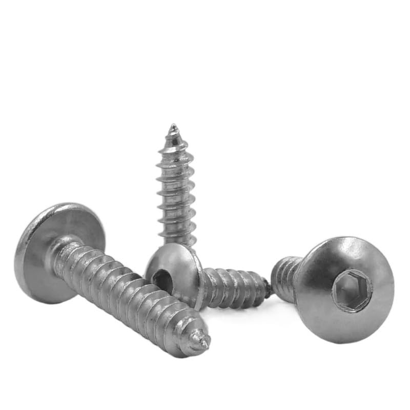 RAKTDA Hexagon Socket Screws 10pcs 304 Stainless Steel Umbrella Head/Mushroom Head Hexagonal self-Tapping Screws Large Flat Head Hexagonal self-Tapping Screws (Size : M5*12)