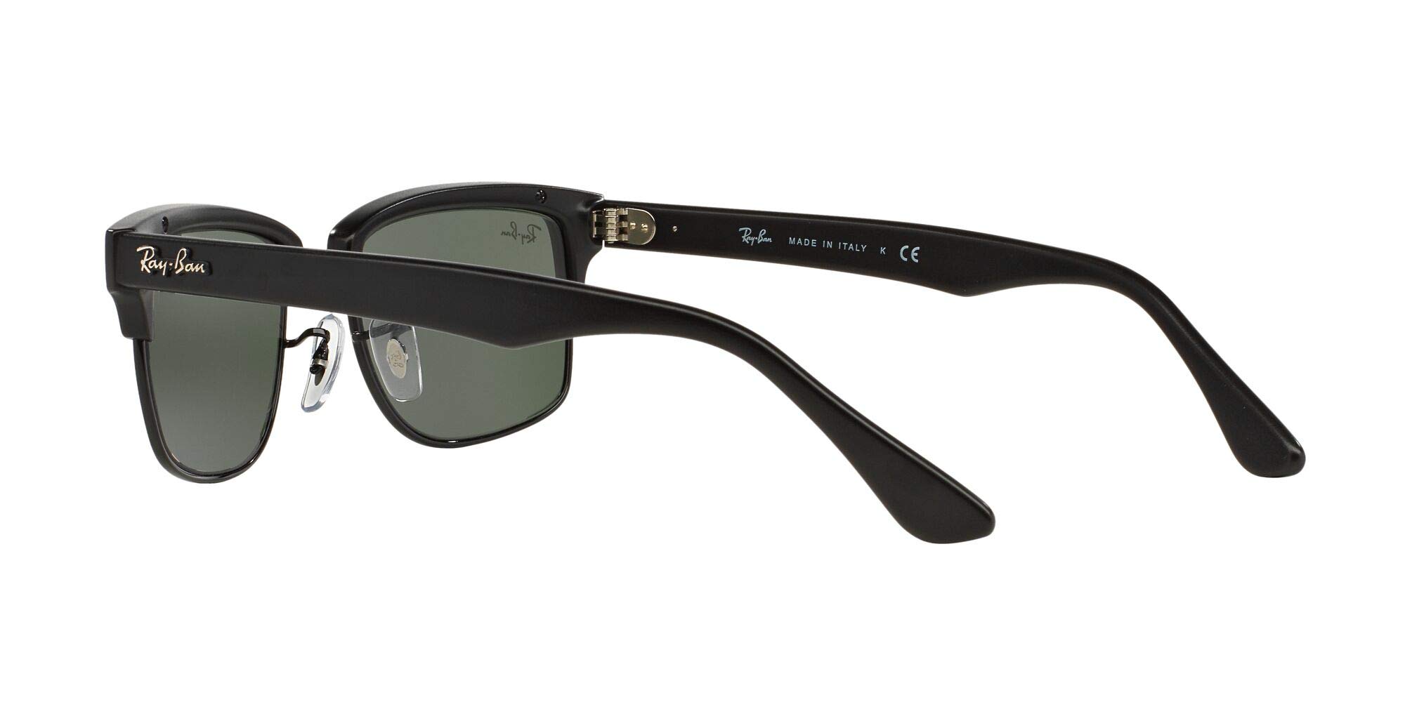 Ray-Ban RB4190 Clubmaster Square Sunglasses, Demigloss Black/Black/CRYstal Green, 50 mm