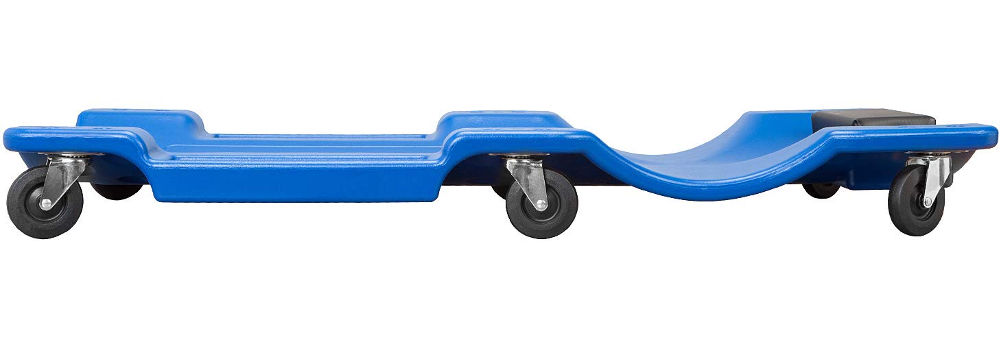 TCE ATR6300U Torin Rolling Creeper Garage/Shop Seat: Padded Mechanic Stool with Tool Tray Storage, Blue