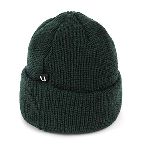 UNDERCONTROL Fisherman Marine Fit Strap Beanie Hat Free Size - Unisex Plain Watch Cap (Green)