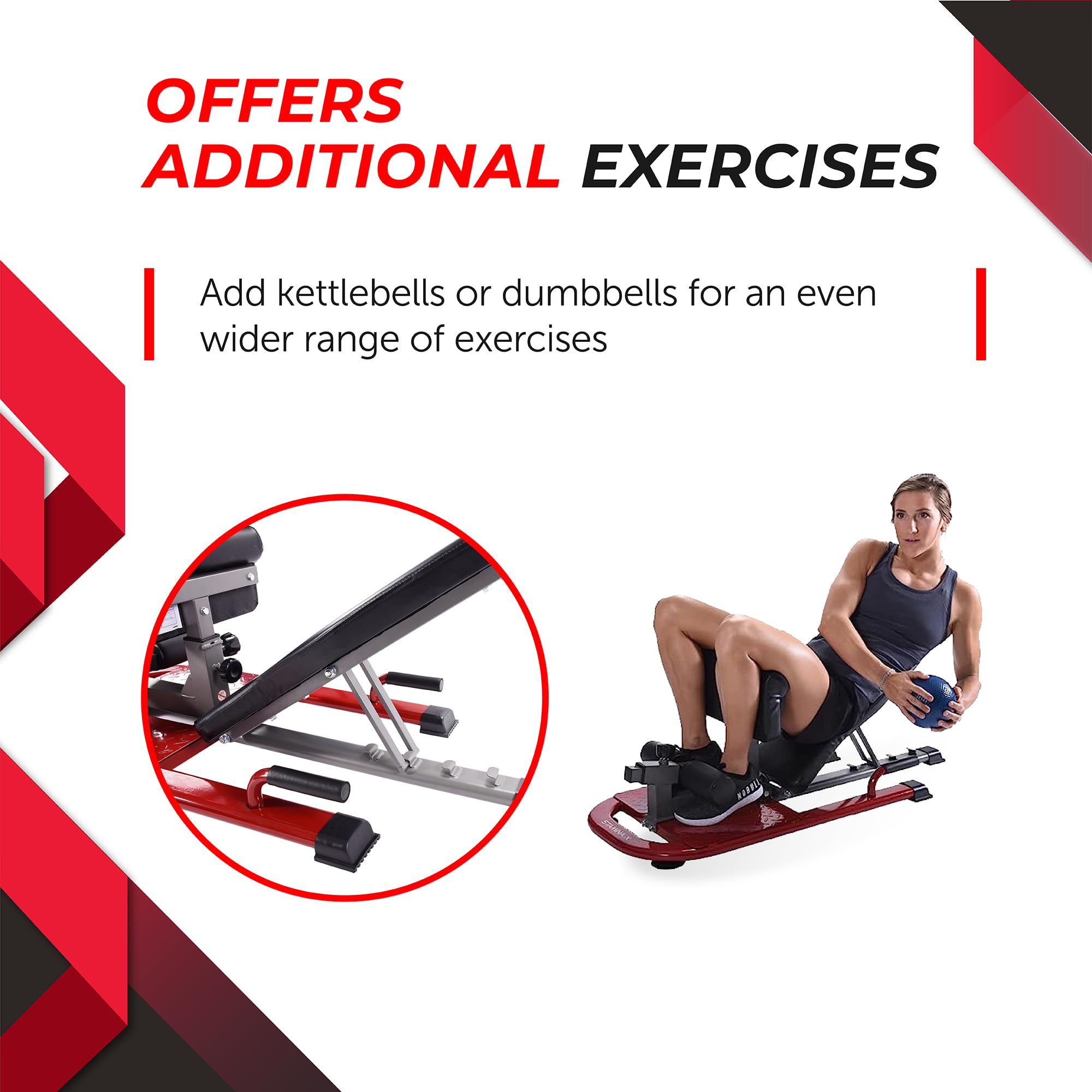 Stamina X 4-in-1 Fitness Bench - Adjustable Weight and Foldable Exercise Bench Roman Chair with Smart Workout App - Up to 250 lbs Weight Capacity