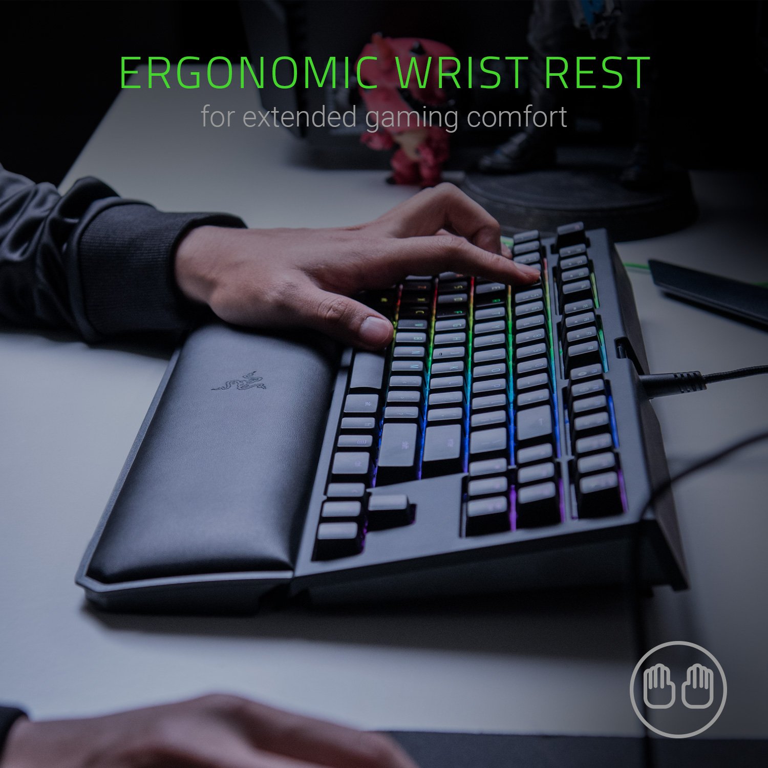 Razer BlackWidow TE Chroma v2 Mechanical Gaming Keyboard: Yellow Key Switches - Linear & Silent - Chroma RGB Lighting - Magnetic Wrist Rest - Programmable Macro Functionality - Matte Black (Renewed)