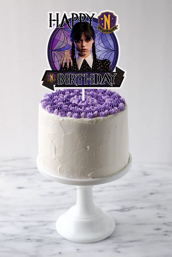 Wednesday Birthday Cake Topper, Wednesday Addams Cake Topper, Wednesday Horror TV Theme Birthday Party Decorations