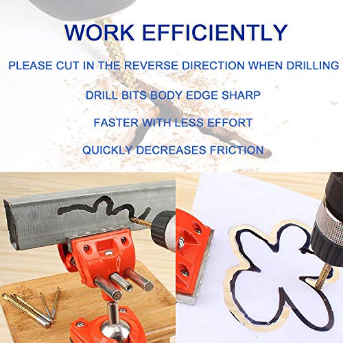 Titanium Coated HSS Twist Drill Bits - 8Pcs 3-10mm Serrated Grooving Cutting Carpenter Side Cutting Tap Spiral Saw Drill Bit Woodworking Wood Metal Plastic Hole Holesaw Tool (8)