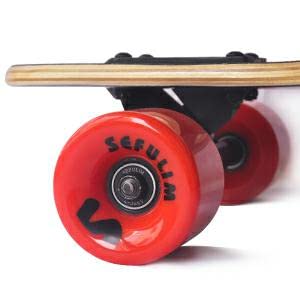 Sefulim Skull Longboard Skateboard, 41 Inch Deck Complete Maple Cruiser Freestyle Longboard Skateboard for Kids Teen Boys Girls Beginners