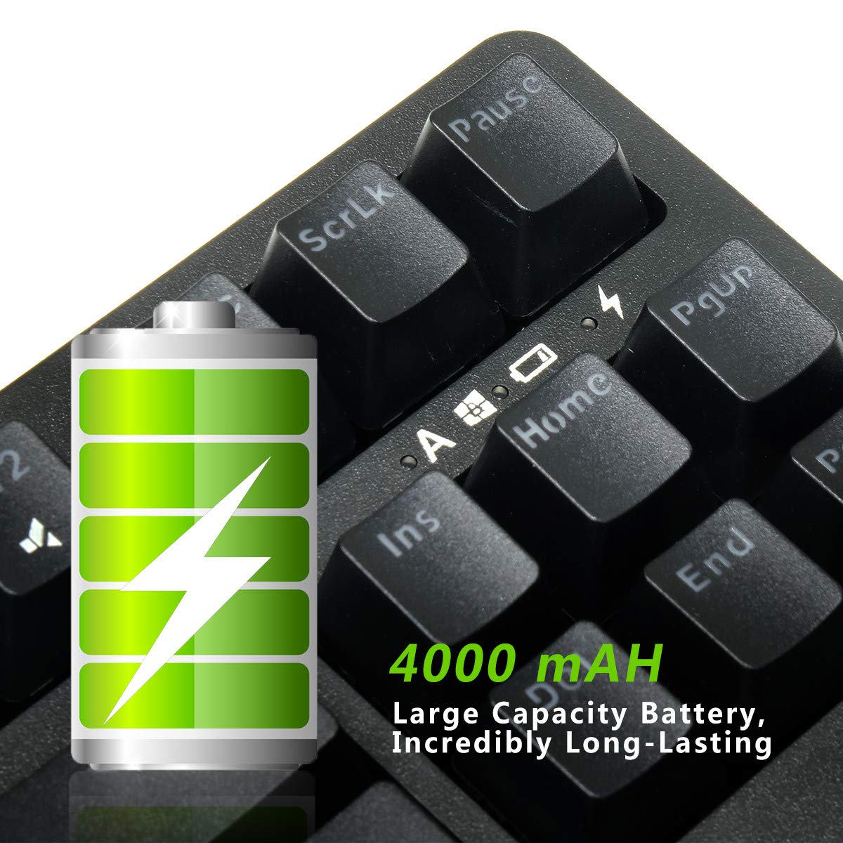 Wireless Keyboard and Mouse Combo, Velocifire KM01 87 Key Brown Switch Wireless Mechanical Keyboard with Ice Blue Backlit, Long Lasting Large Capacity Rechargeable Battery Small Keyboard