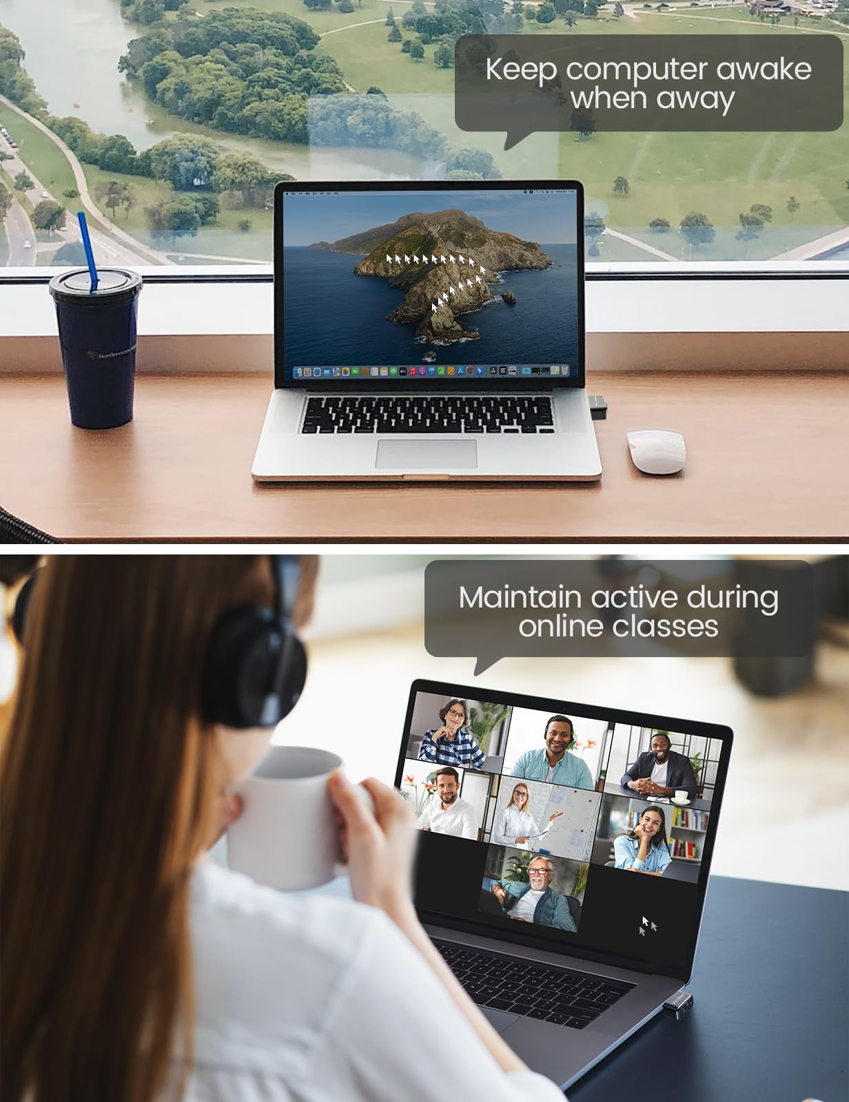 Vaydeer Tiny Mouse Jiggler, T3s Mouse Mover Made of Premium Aluminum Alloy, Longer Life Span, Plug and Play, 100% Undetectable, 3 Natural and Random Tracks, USB Mouse Mover to Boost Your Productivity