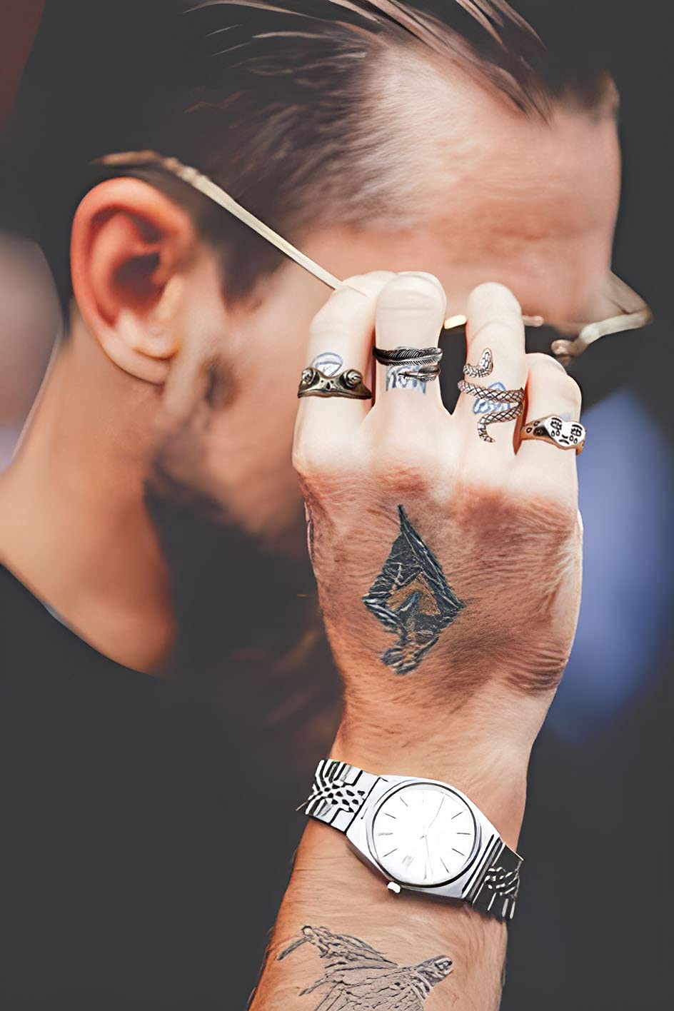 TOFAEVN Goth Rings Vintage Rings Snake Ring Frog Rings Skull Ring Trendy Rings for Women Men Rings Set (Diverse)