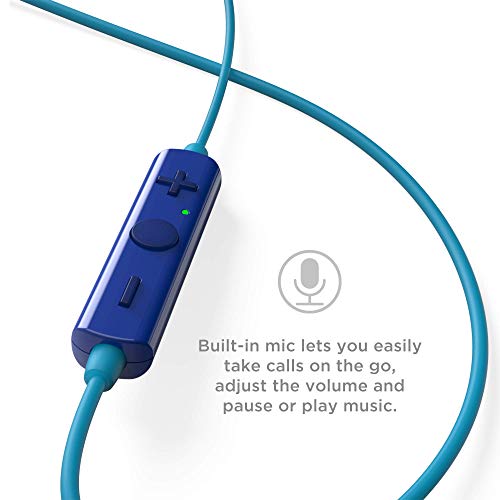 TCL SOCL100BT Wireless in-Ear Earbuds Bluetooth Headphones with Quick Charge and Built-in Mic - Ocean Blue, One Size