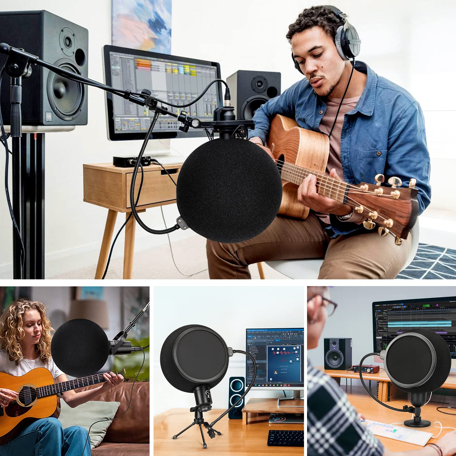 YOUSHARES Mic Sound Shield Ball - Microphone Isolation Ball for Reducing Echoes and Reflections, 8.6 inches (Make a DIY Eyeball Mic Isolator)