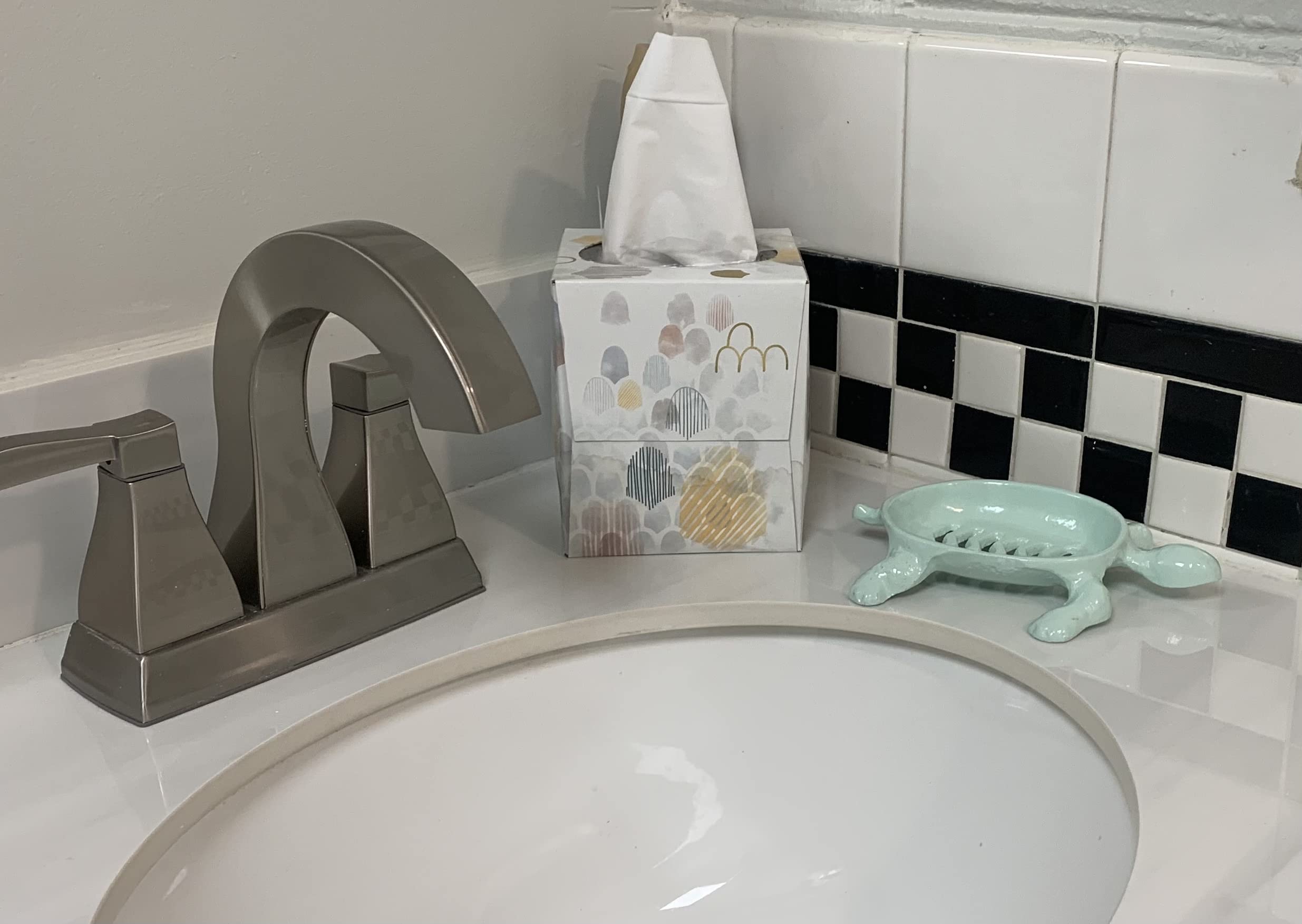 Urban Garage Market UGM Heavy Duty Cast Iron Turtle Soap Dish Holder - Seafoam Green Tortoise Shape - Kitchen Bathroom Laundry Soap Tray - Decorative & Hygienic Soap Container