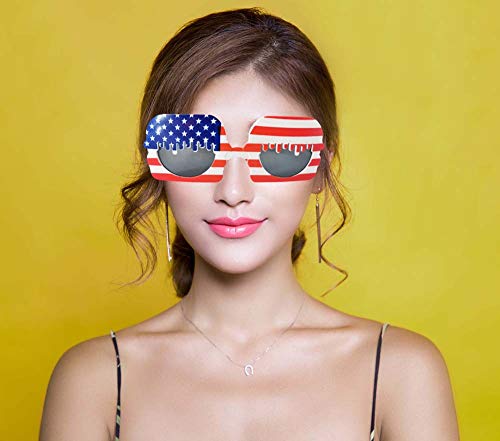 TD.IVES12 Pack American Flag Glasses USA Patriotic Party Sunglasses Masks Cool Shaped Plastic Eyewear for Party Props