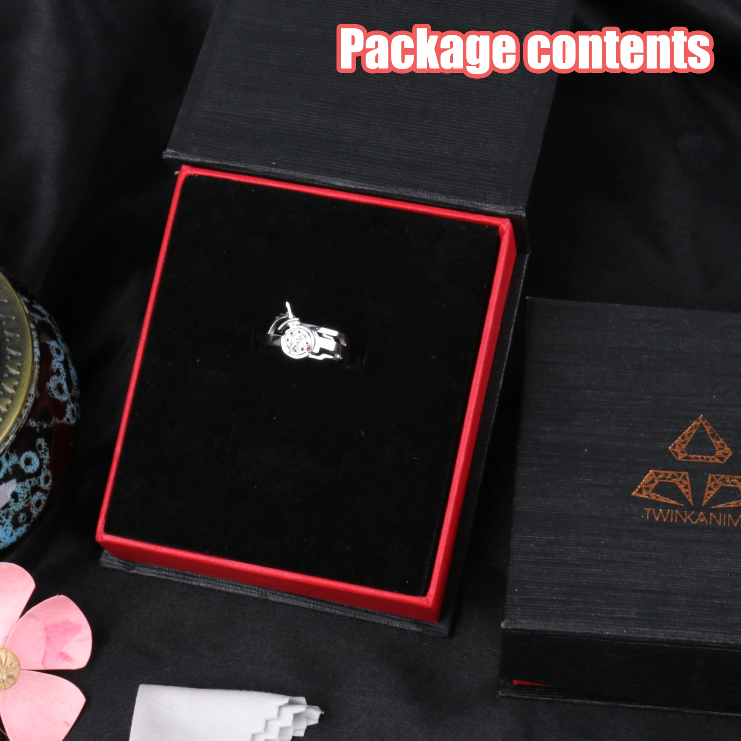 TWINKANIME Steins; Band Gate Finger S925 Anime Ring for Girl Women quality high durability adjustable Ring