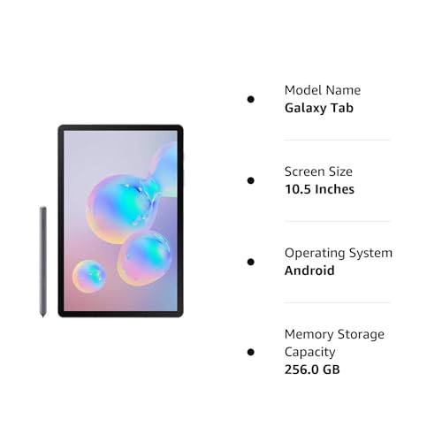 Samsung Galaxy Tab S6 10.5 inches, 256GB WiFi Tablet Mountain Gray - SM-T860NZALXAR (Renewed)