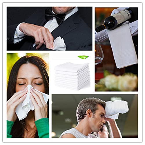 Scotamalone Men's Handkerchiefs 100% Soft Cotton White Hankie Hankerchieves